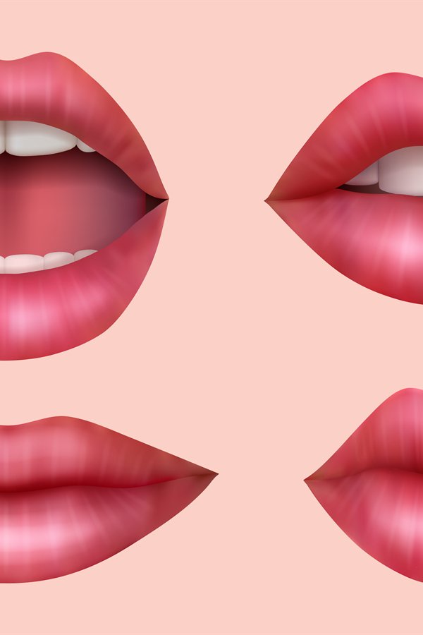 Woman lips. Realistic smile mouth juicy kiss beauty salon sy