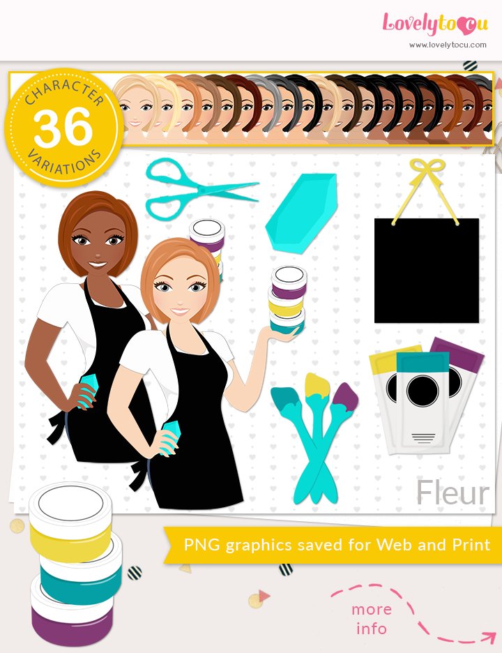 Chalk girl clipart, chalking art woman avatar, (1023340)