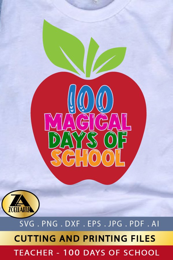 Teacher SVG PNG EPS DXF 100 Days Of School SVG Cut Files