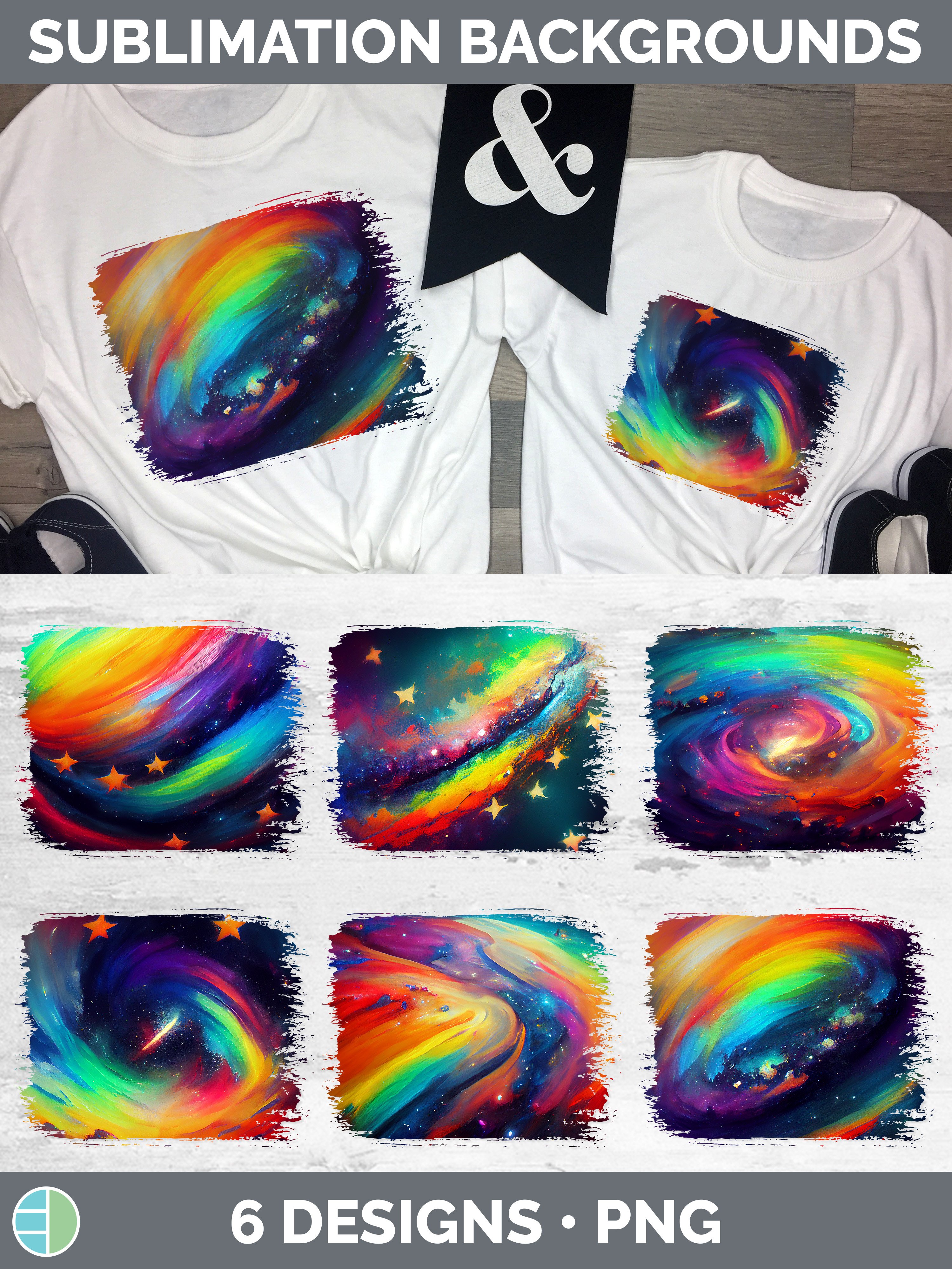 Rainbow Distressed Sublimation Background Panel