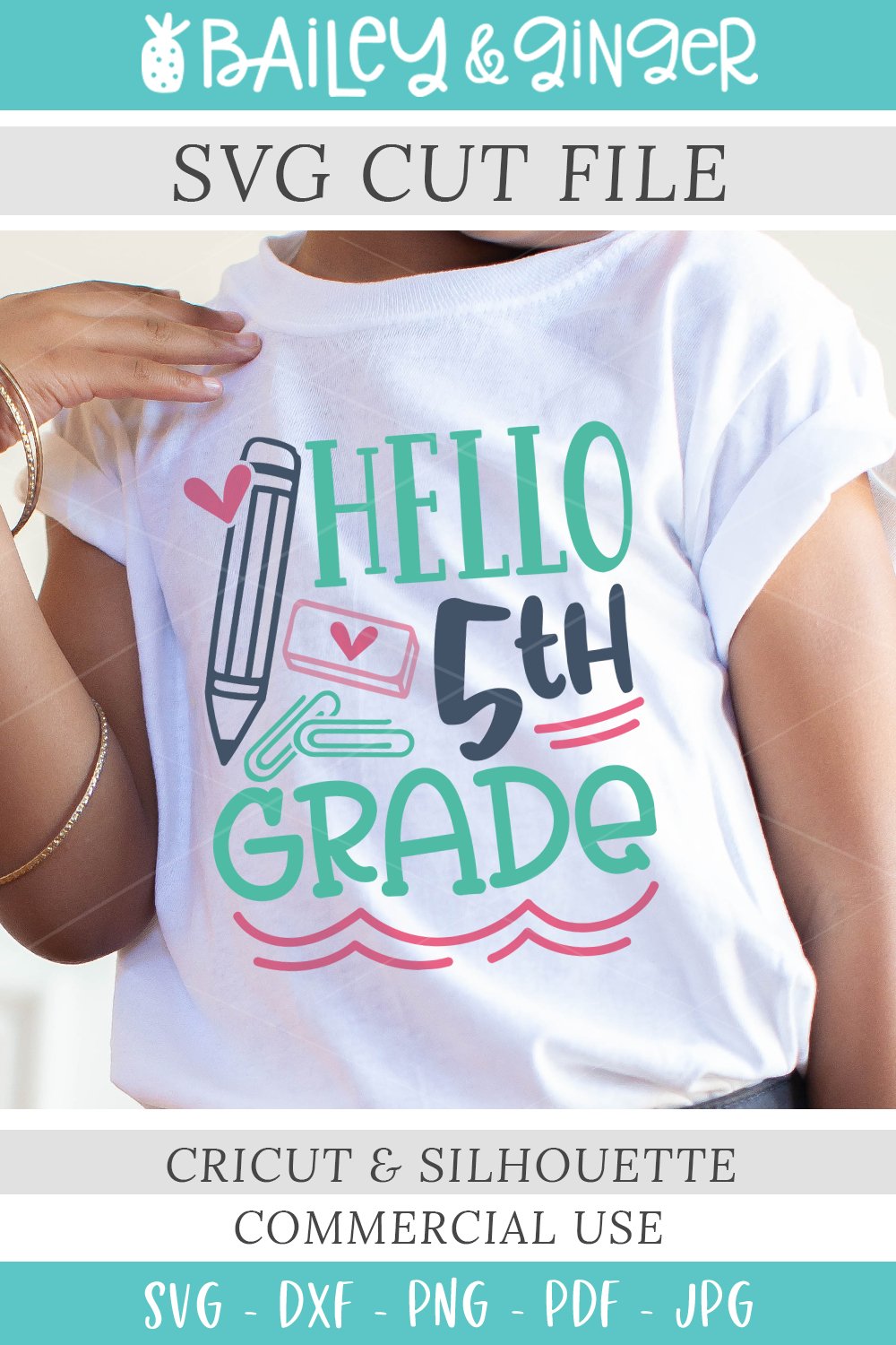 Hello 5th Grade - First Day of School SVG Cut File