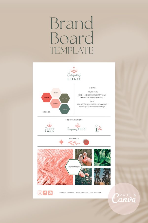 Brand board template for Small Business Owners