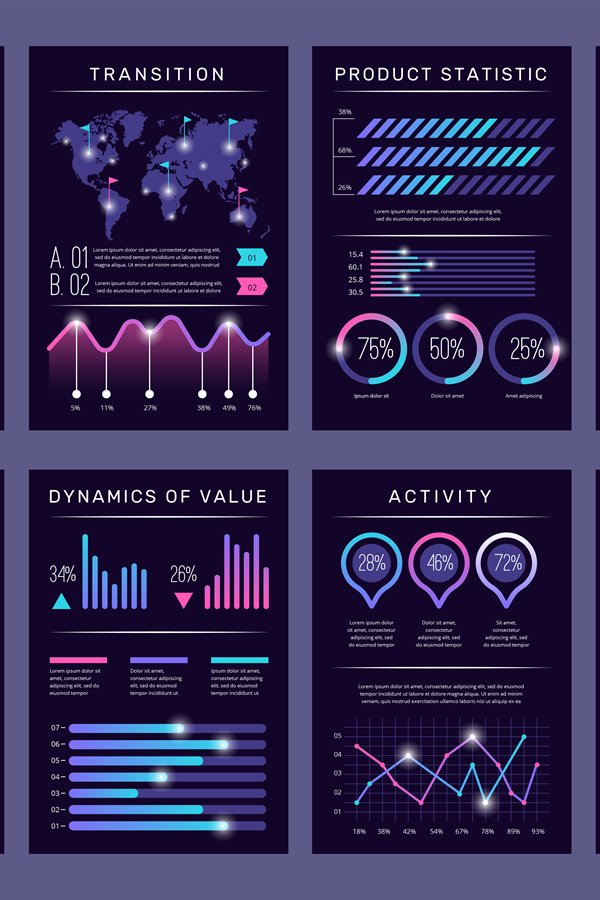 Infographic brochures. Modern abstract graph visualization d