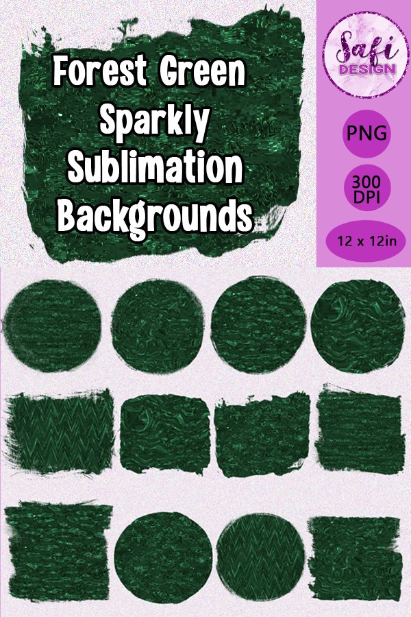Sparkly Sublimation Backgrounds in Forest Green
