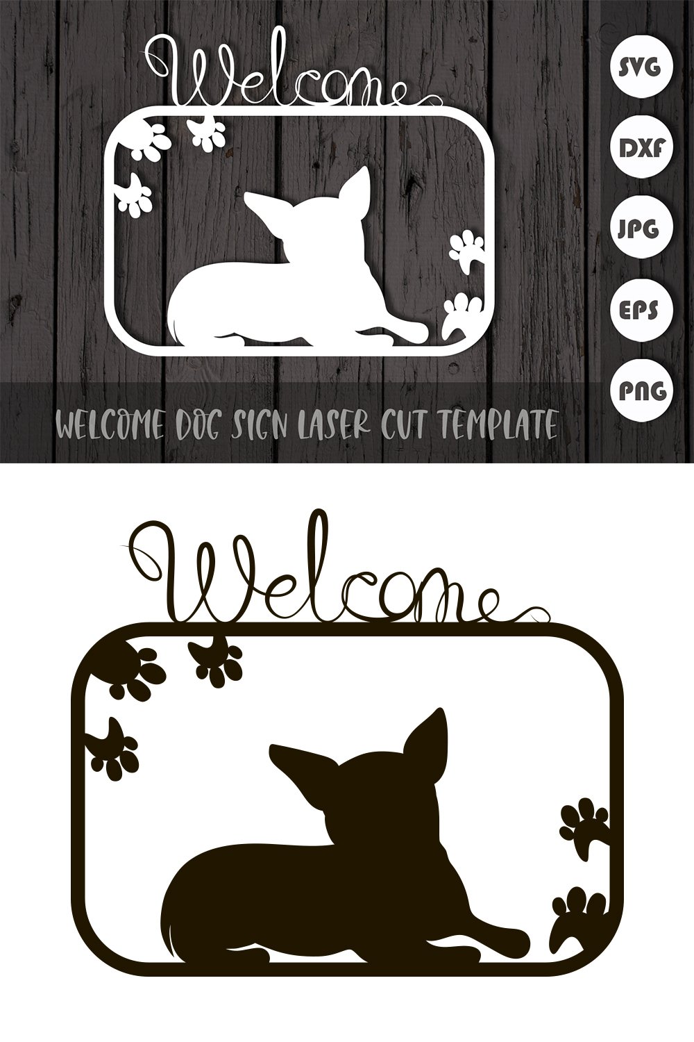 Welcome Dog SVG/ Sign SVG/ Laser Cut File/ SVG
