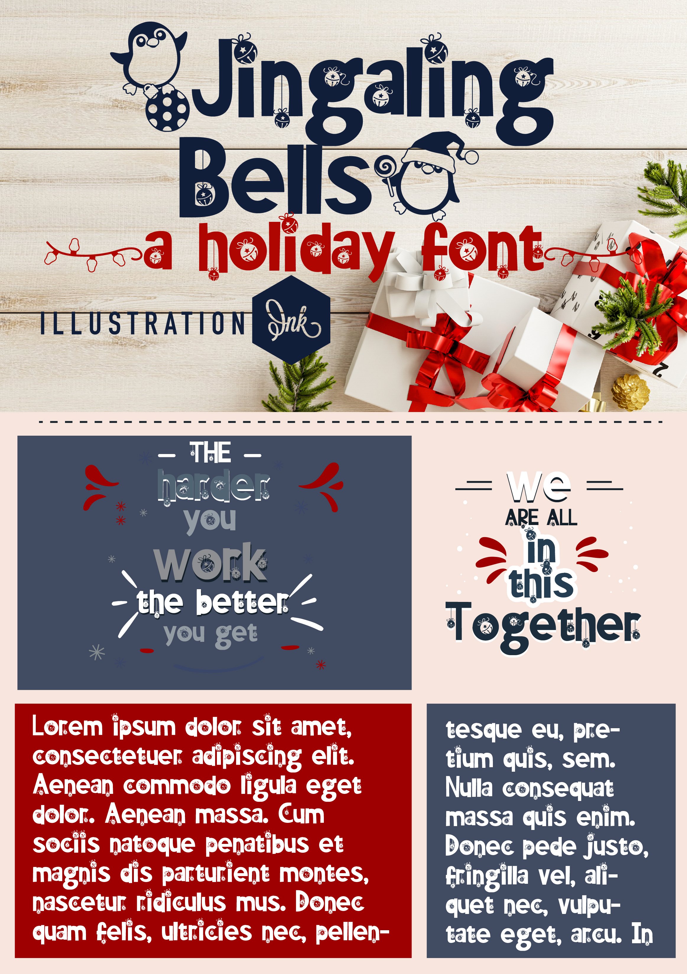 Hand-crafted, hand-written, Christmas script