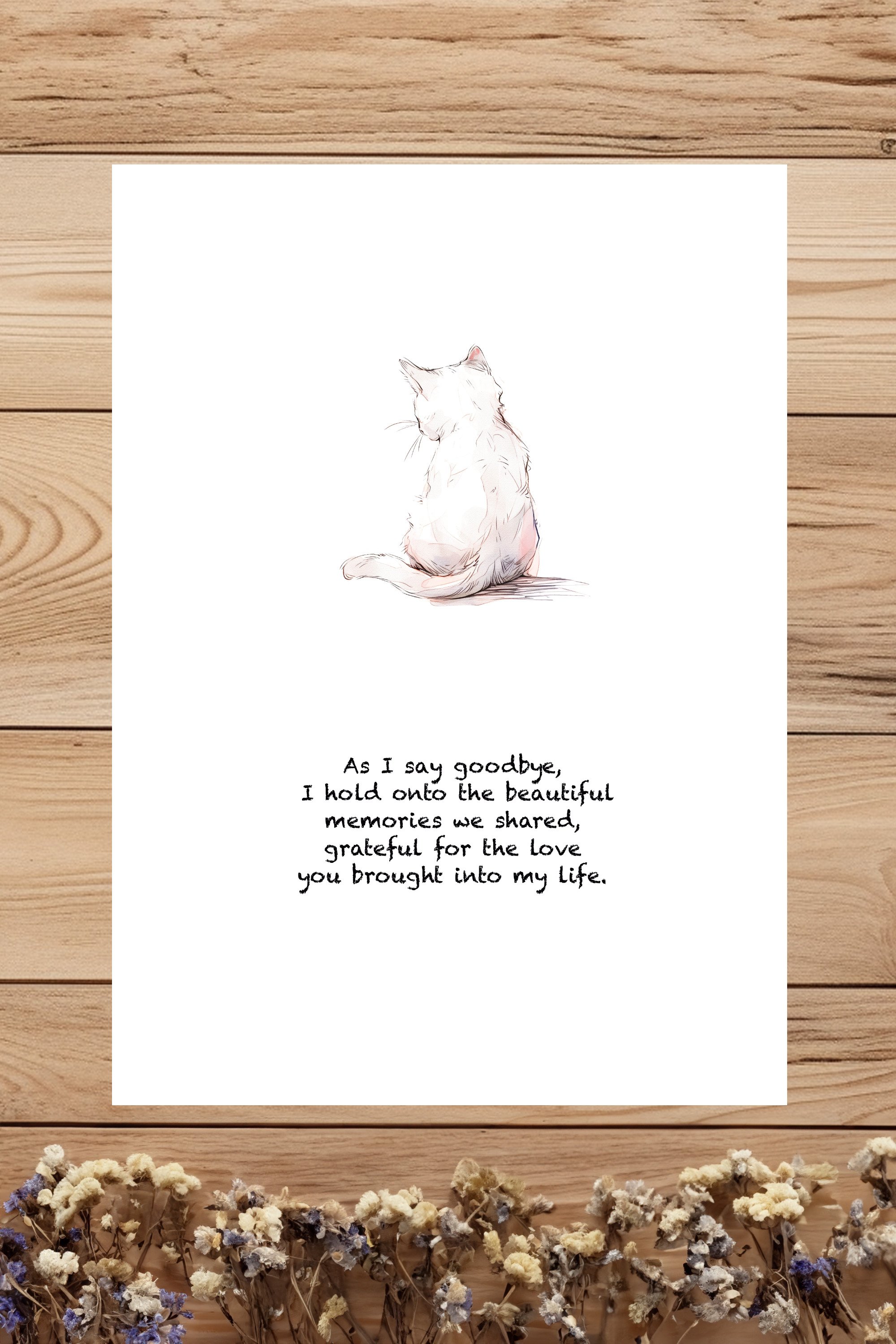 Instant Digital Cat Loss Sympathy Card: Download Now