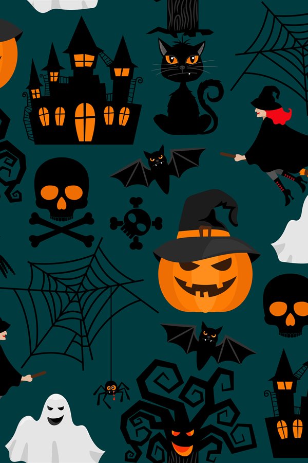 Halloween crafts wrapping seamless pattern