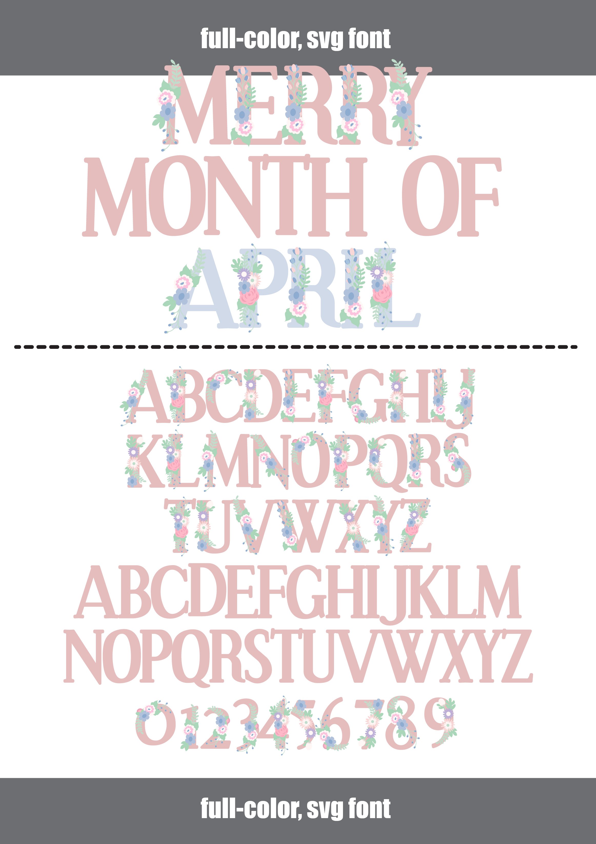 Flower Themed Full Color SVG Font