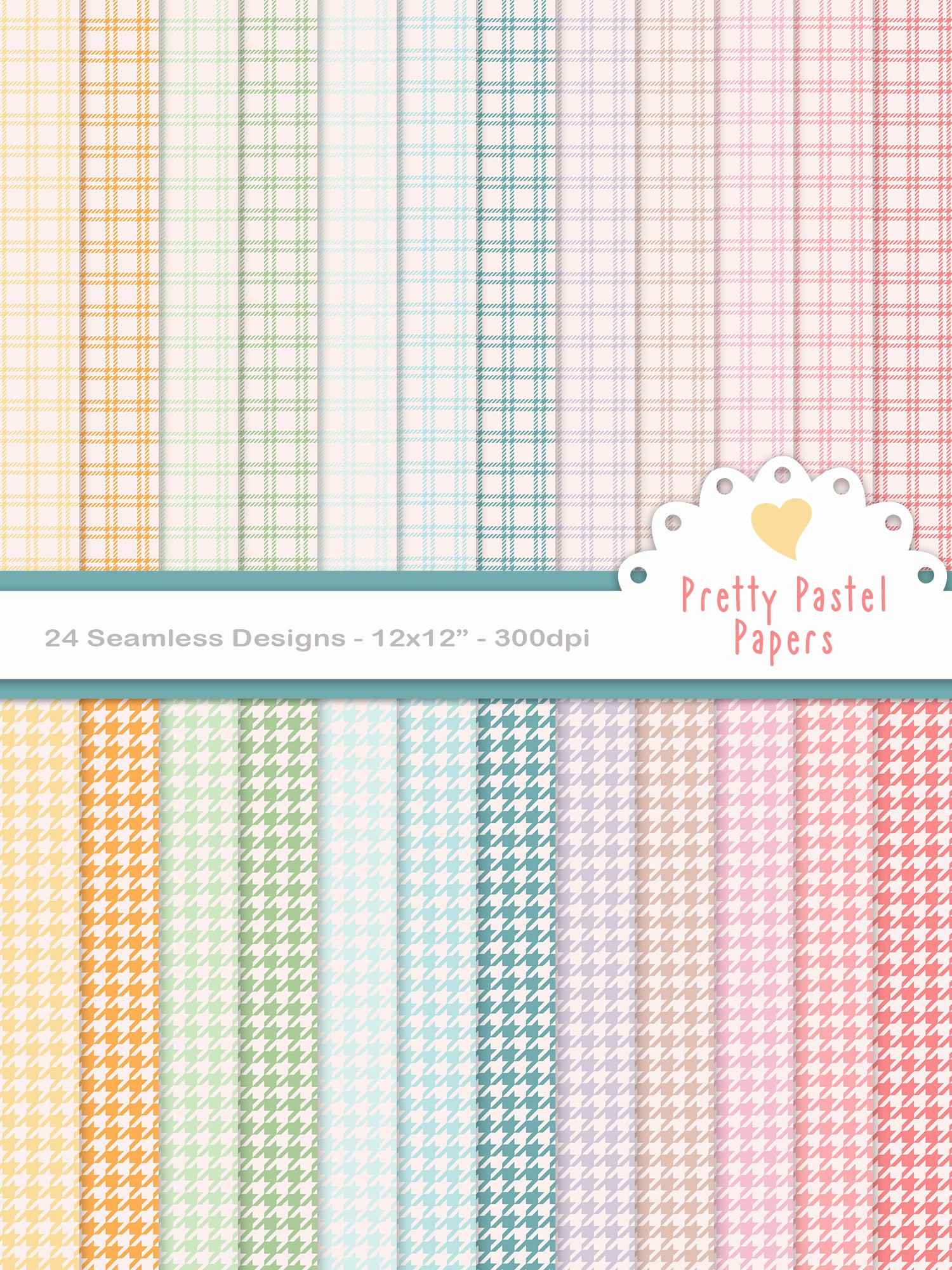 Pretty pastel houndstooth, seamless background patterns
