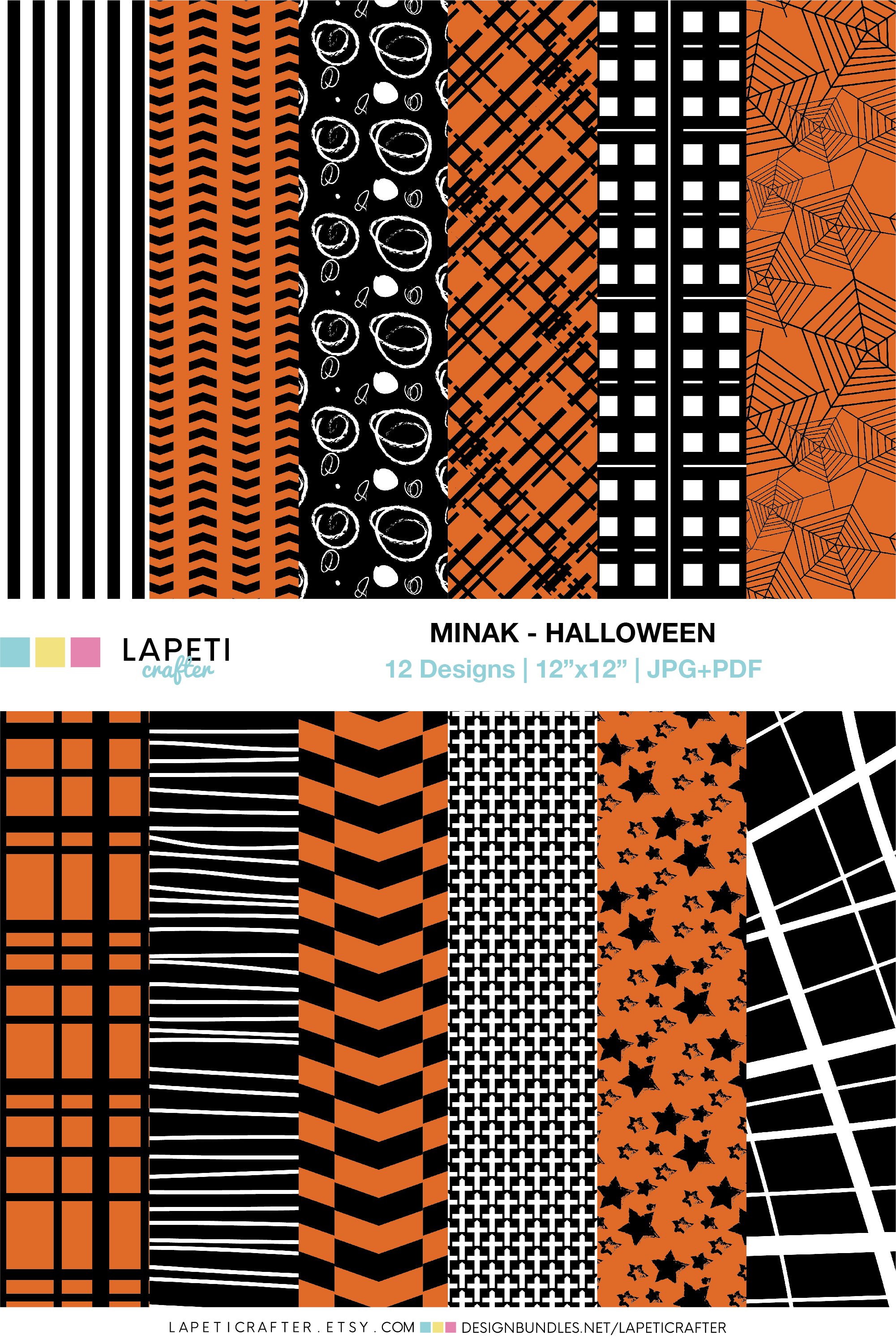 Halloween scrapbook paper pack | 12x12