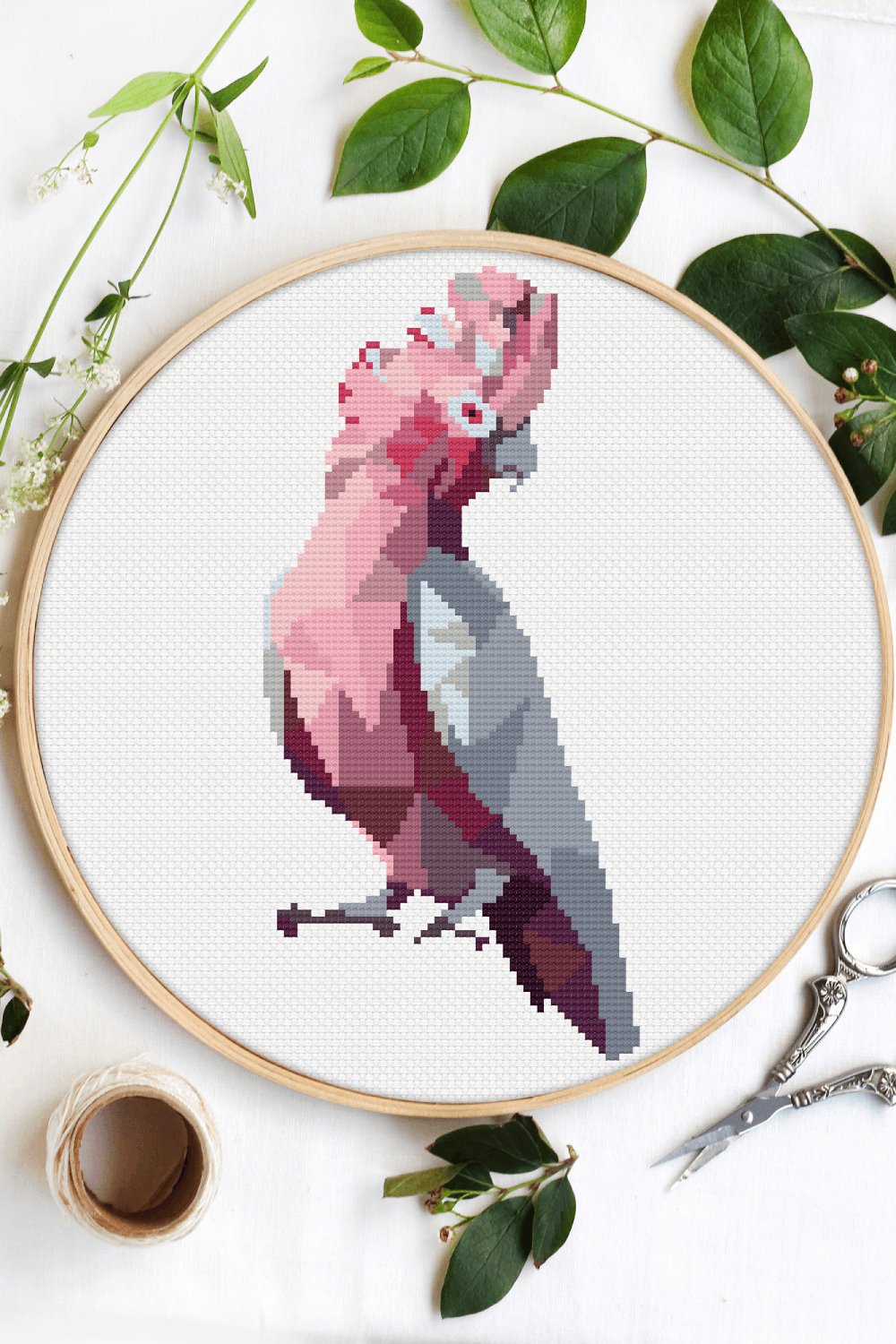 Parrot Cross stitch pattern PDF Australian Galah Birds chart