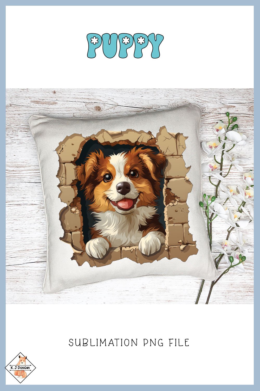Puppy Dog Sublimation Design PNG