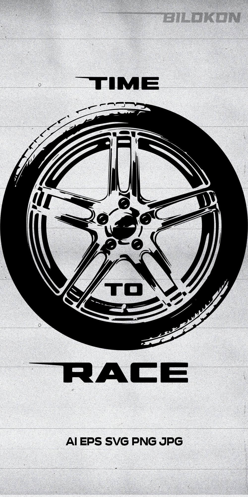 Time to race, Car Wheels, SVG Vector