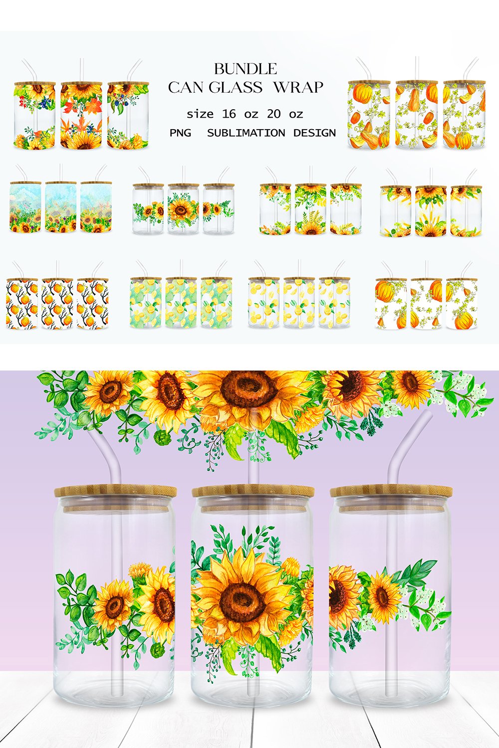 BUNDLES Can Glass Wraps Sublimation.Can glass (2244384)