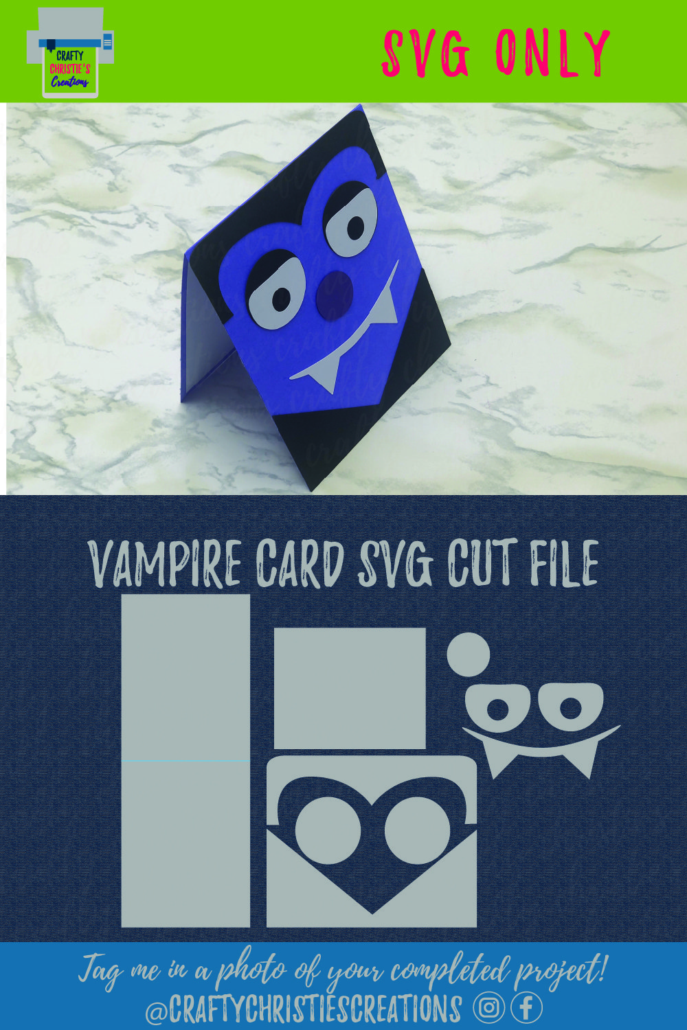 Vampire Card SVG Cut File for Cutting Machines