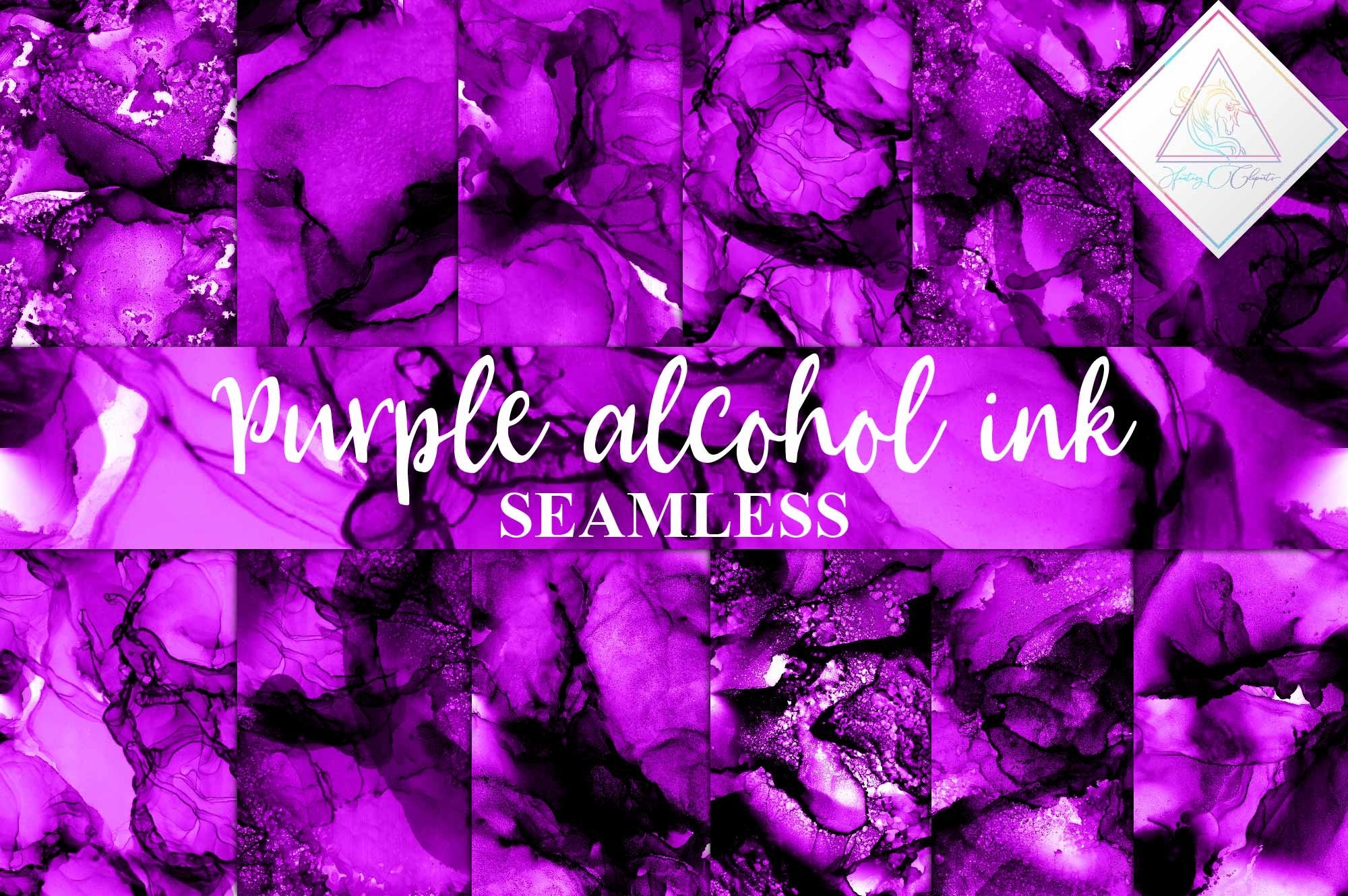 Seamless Purple Alcohol Ink Textures