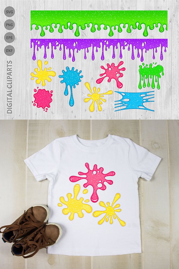 Slime Splatters Vector Cliparts