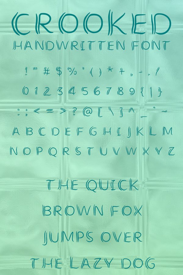 Crooked handwritten font