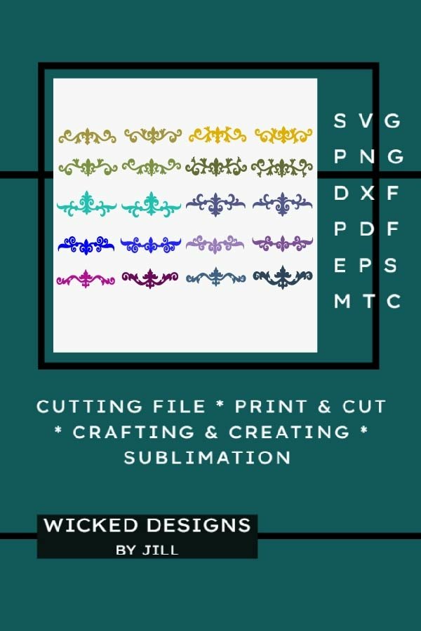Dividers Border SET 01 Design Bundle 20 SVG Cut File UPDATED