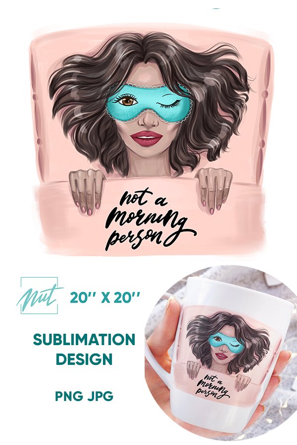 Woman face, sublimation design. Mug designs sublimation