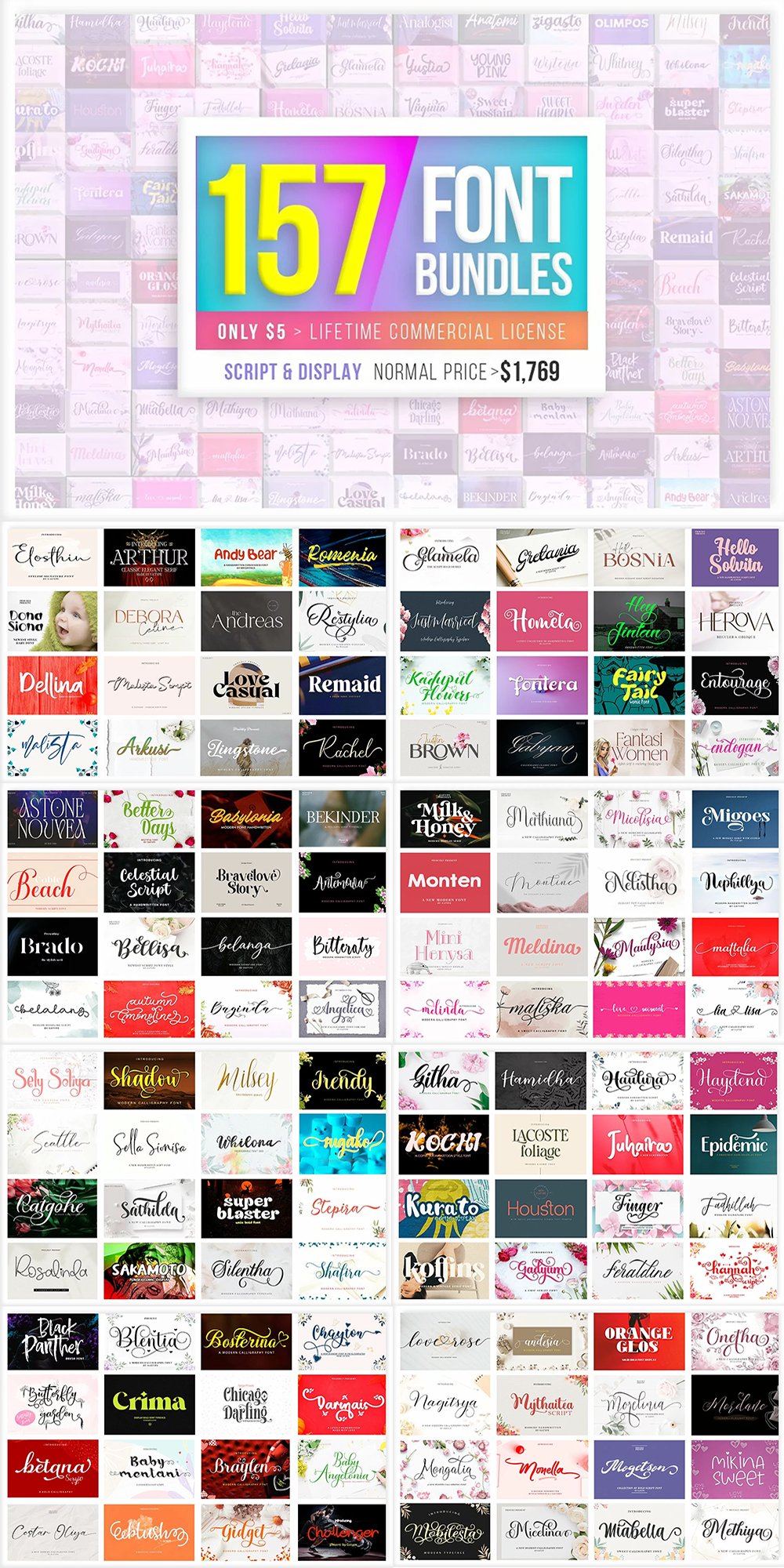 157 Font Bundles by Gatype