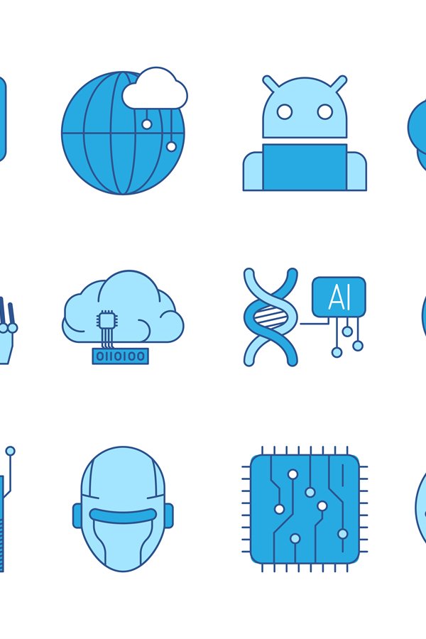 Artificial intelligence icon. Innovation smart systems engin