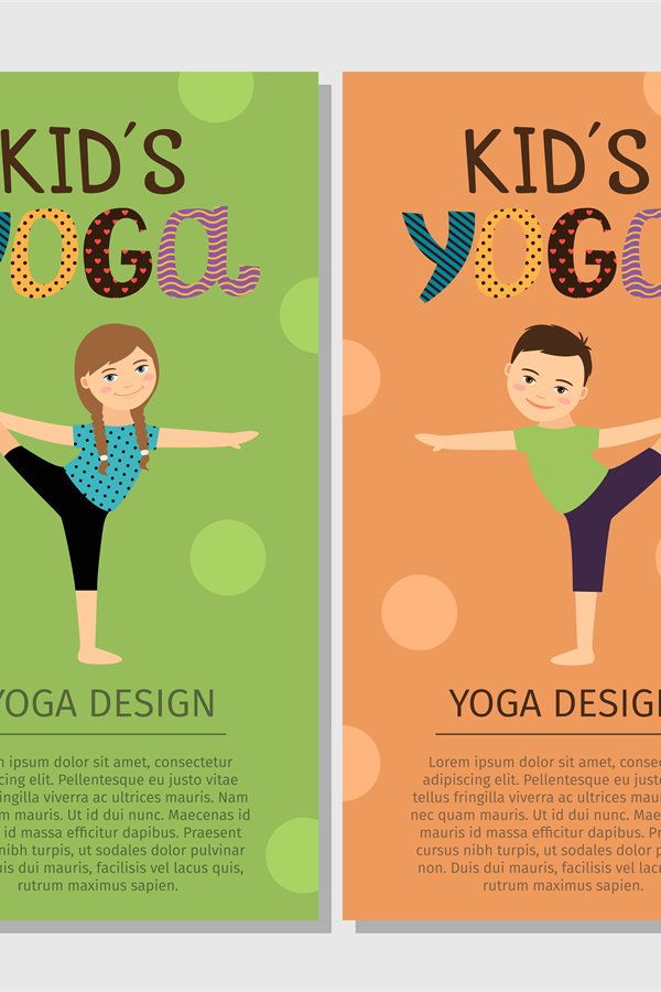 Yoga kids vertical flyer design