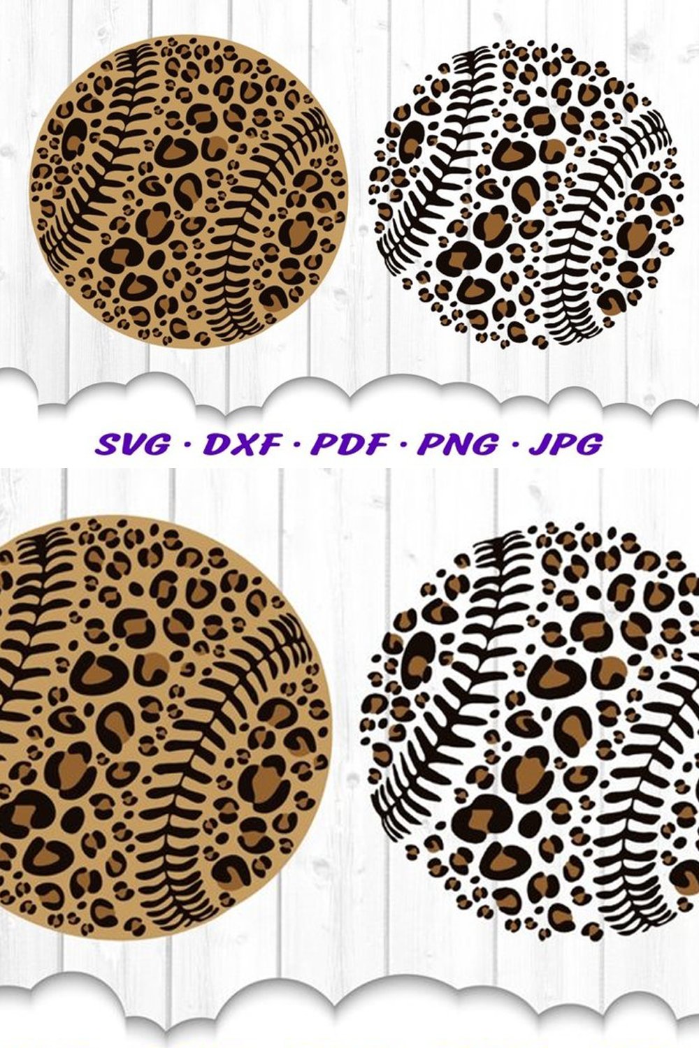 Leopard Print Baseball SVG | Softball Mom SVG Cut Files