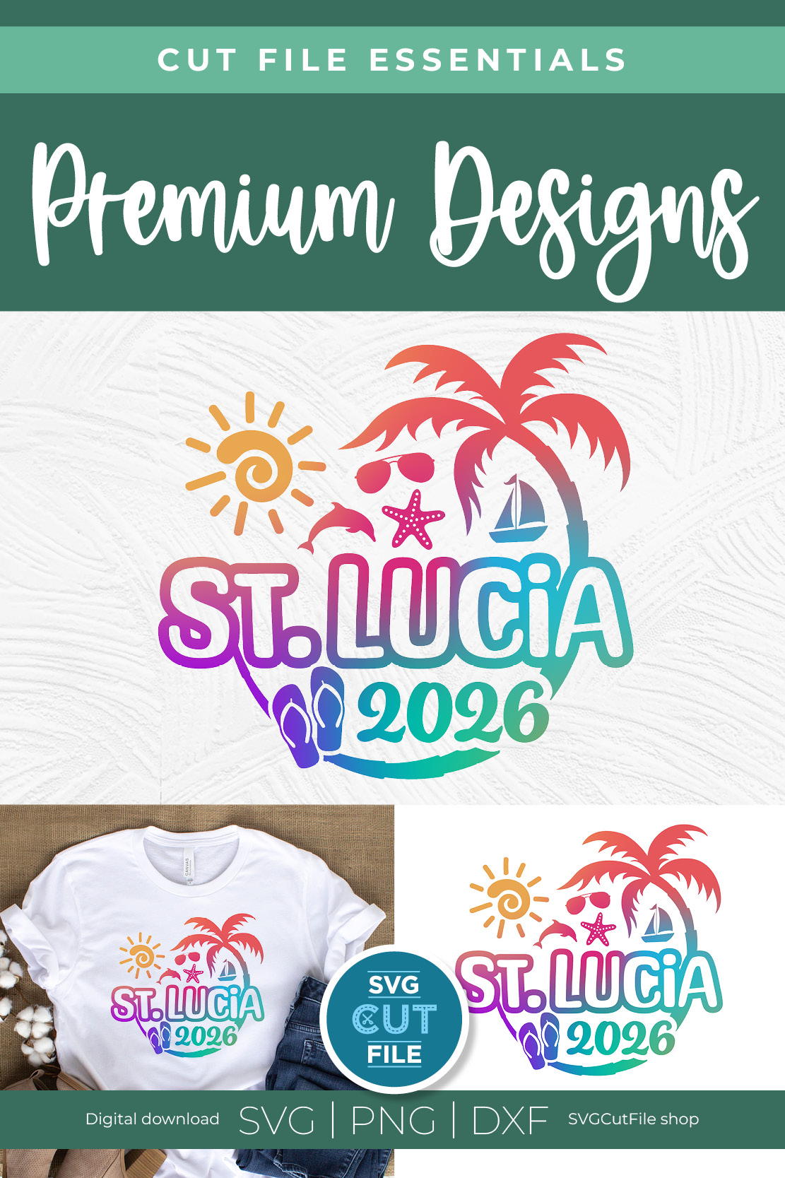 2026 St Lucia svg - Great for a St Lucia Vacation or Trip