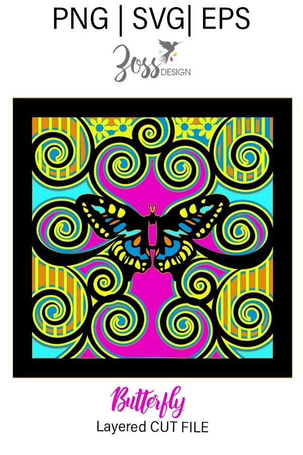 Butterfly 3-D layered cut file