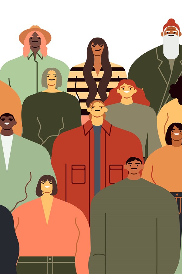 People group. Community portrait, team standing together