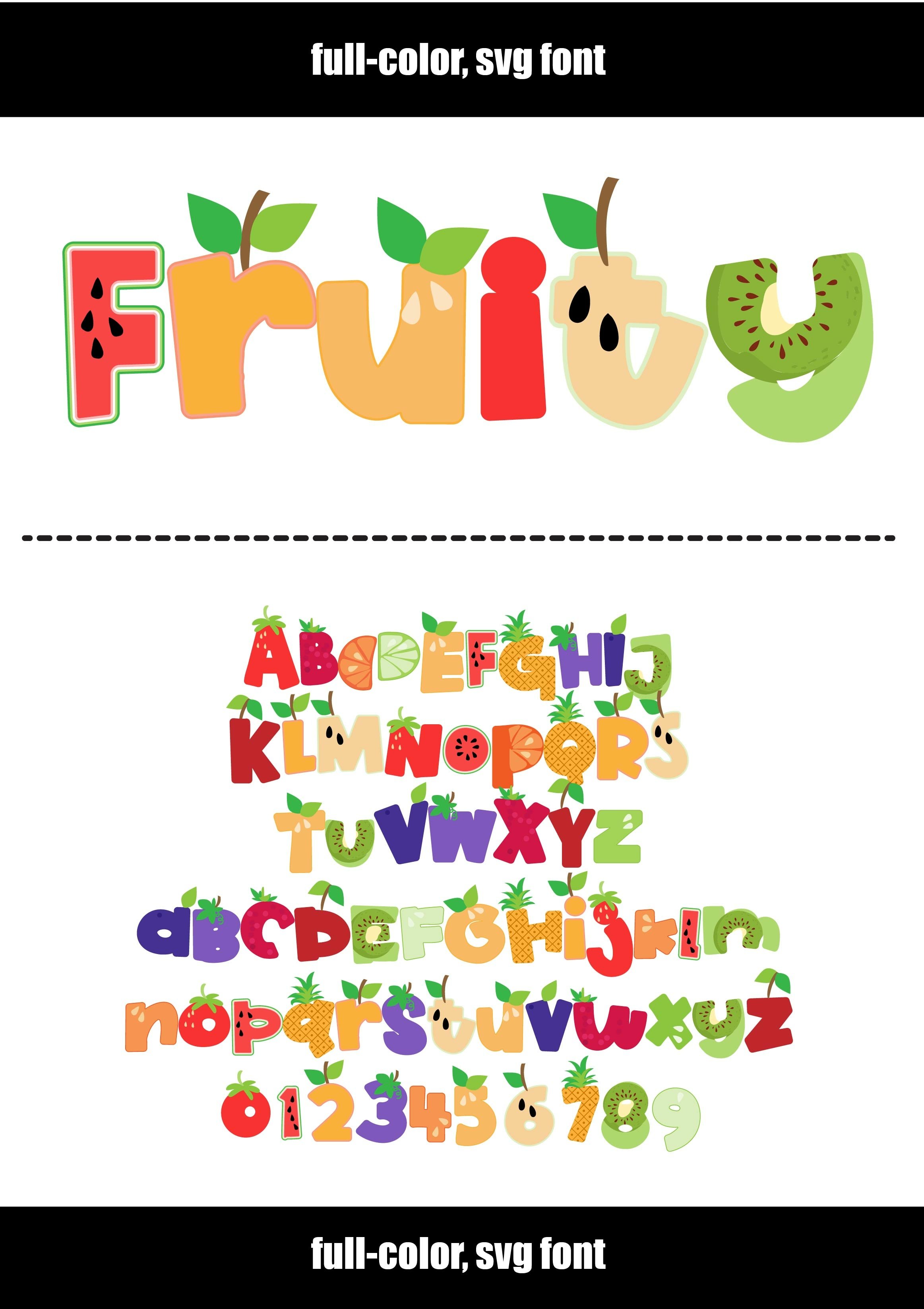 Full Color SVG Fruitl Font: A Whimsical and versatile font