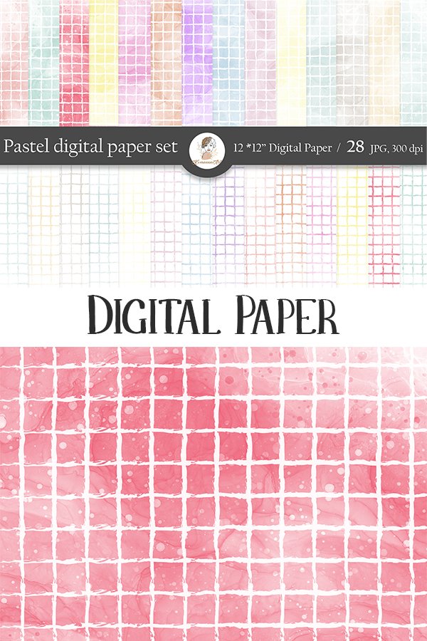 Pastel Checkered wrapping paper / Checkered Digital Paper