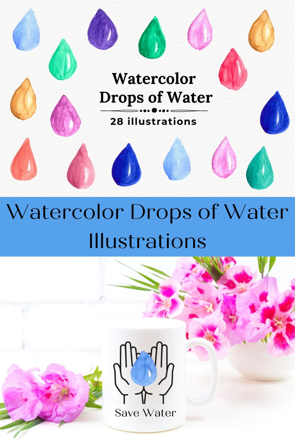 Weather Clip art, Watercolor Water, Drops of Water Clipart
