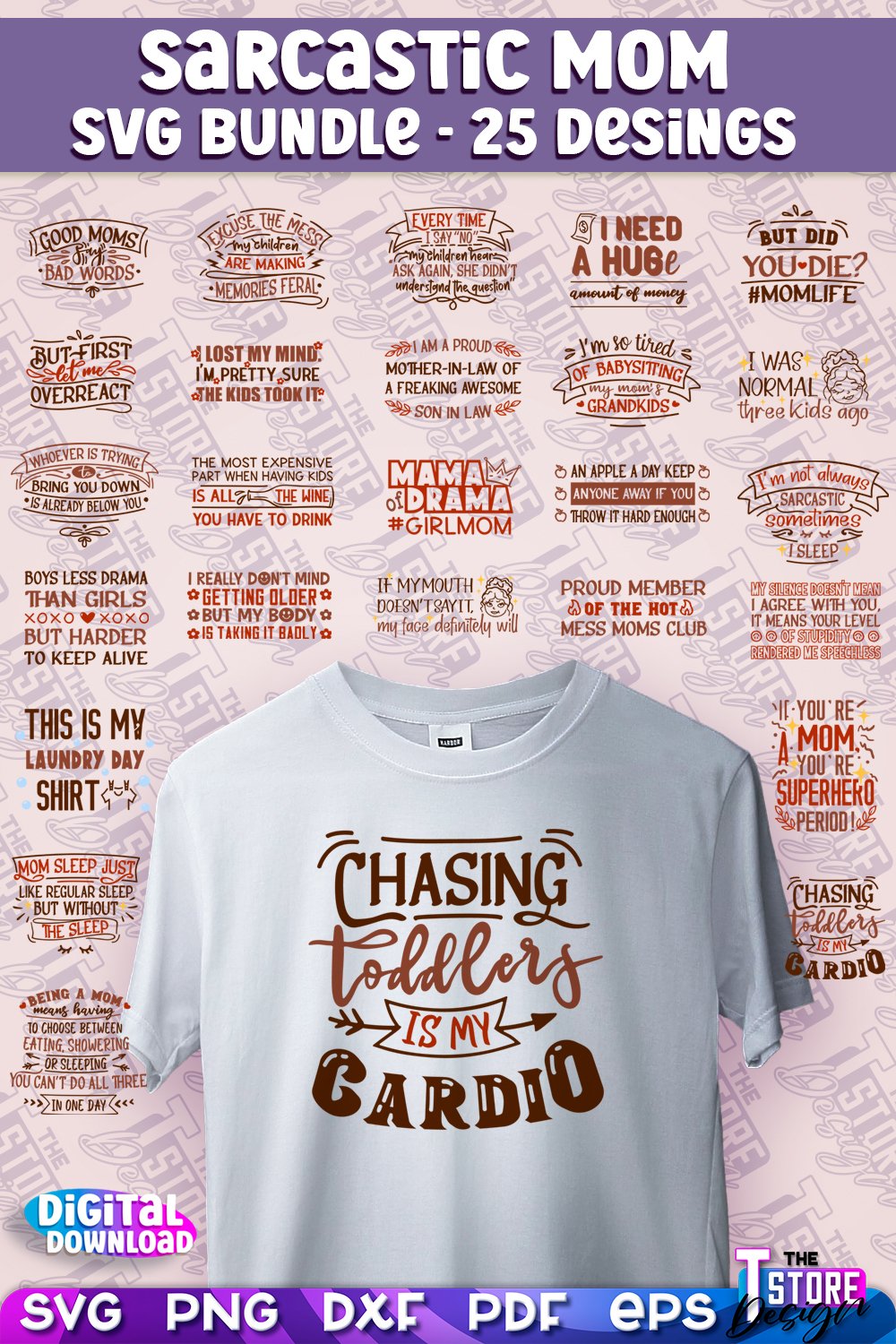 Mom Sarcastic SVG Bundle|Funny Mom Life (3237319)