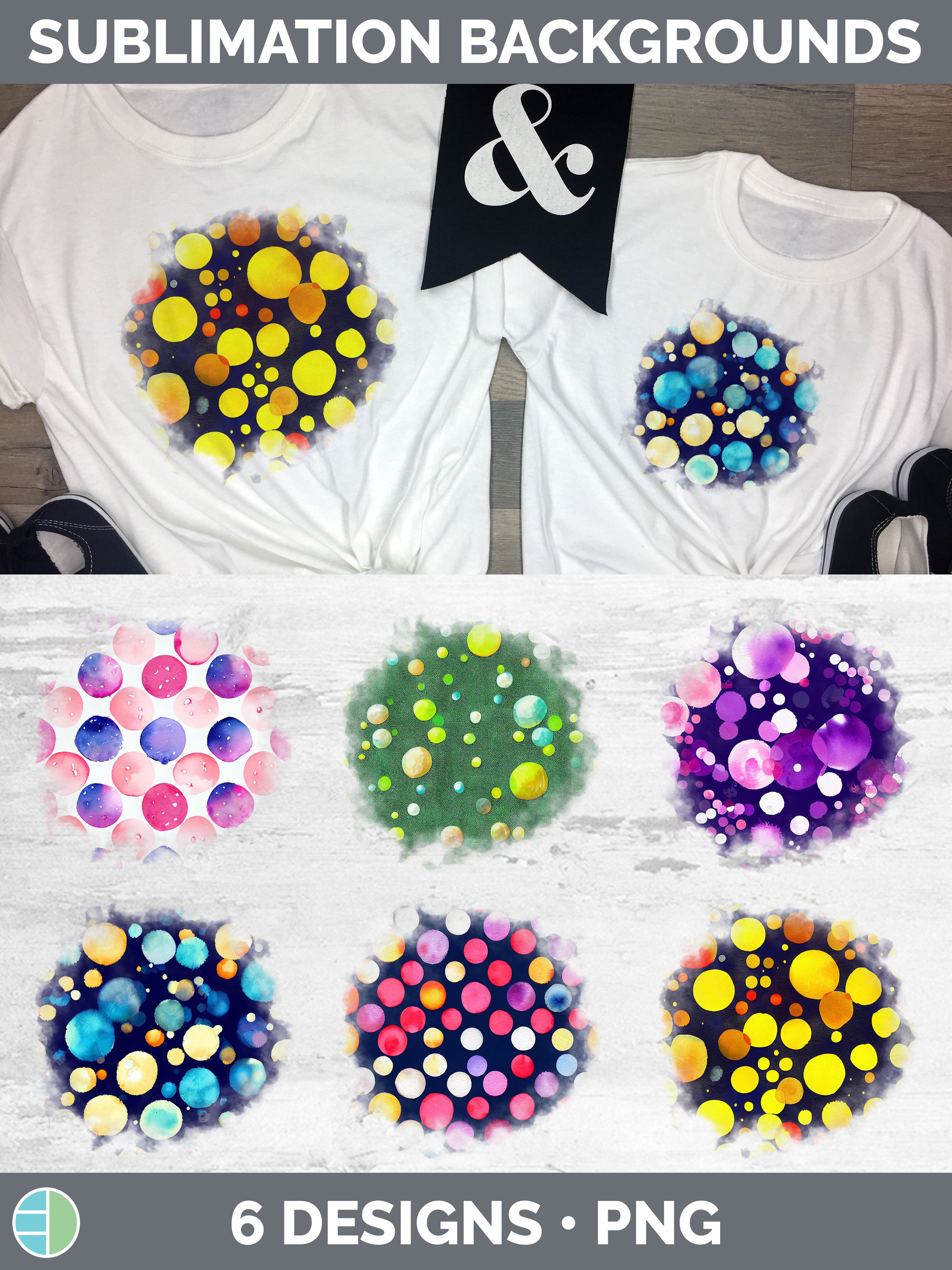 Watercolor Polka Dots Background | Grunge Sublimation Backgr