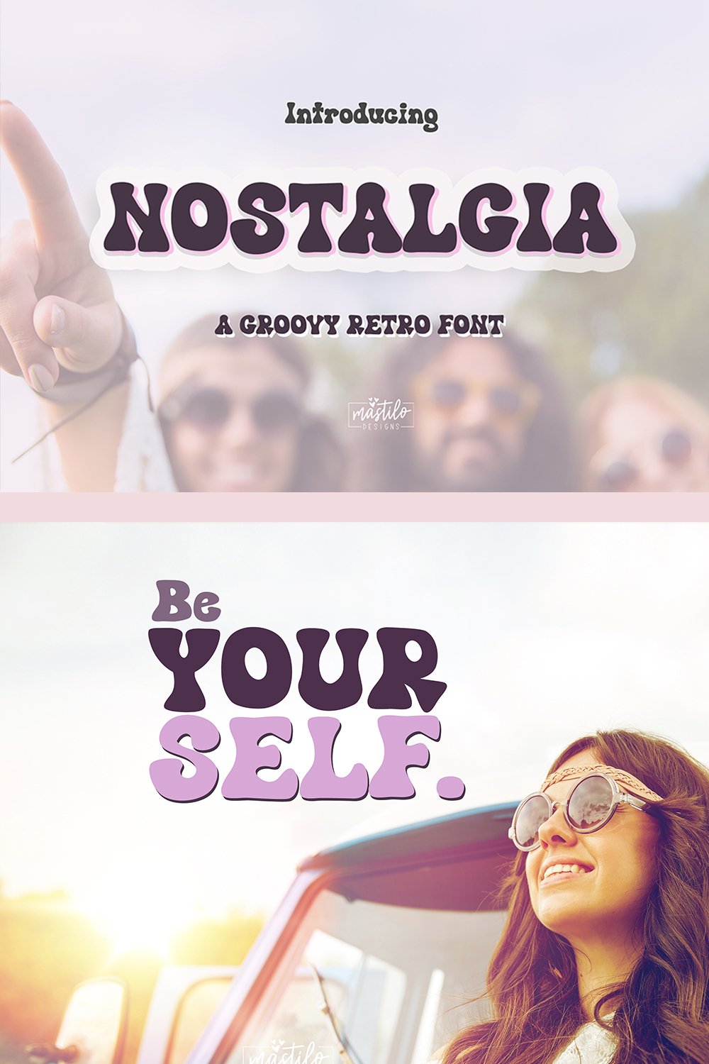 Nostalgia - Hand Drawn Groovy Retro Font| Modern Retro Font