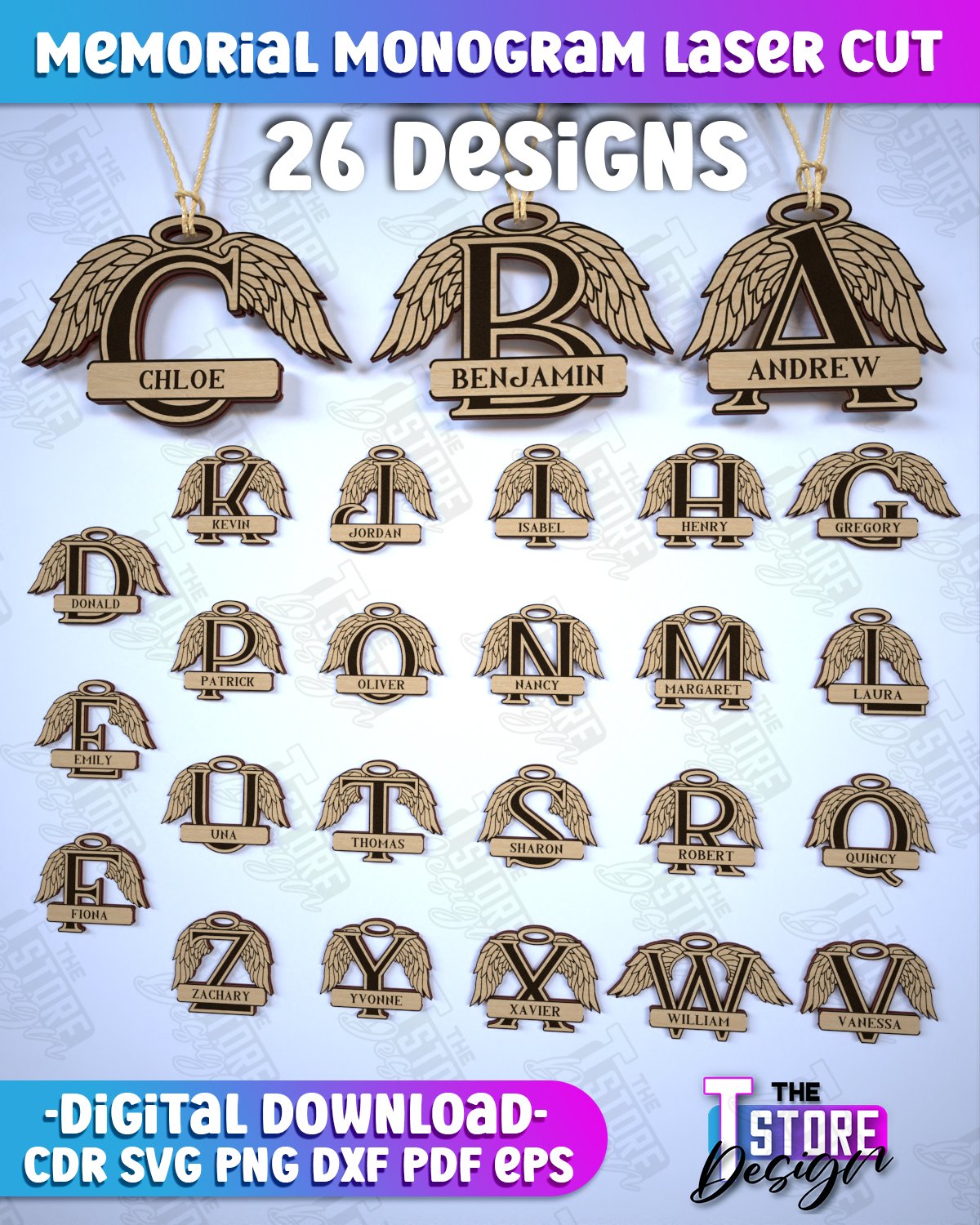 Memorial Monogram Laser Cut Bundle | Personalized Monograms