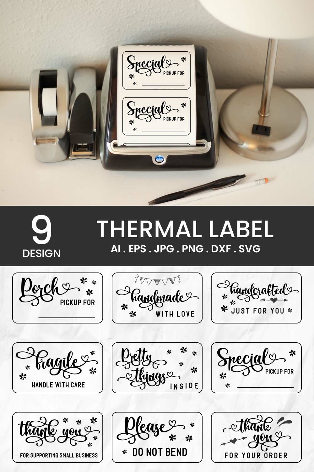 Thermal Label Small Business with 9 Variations