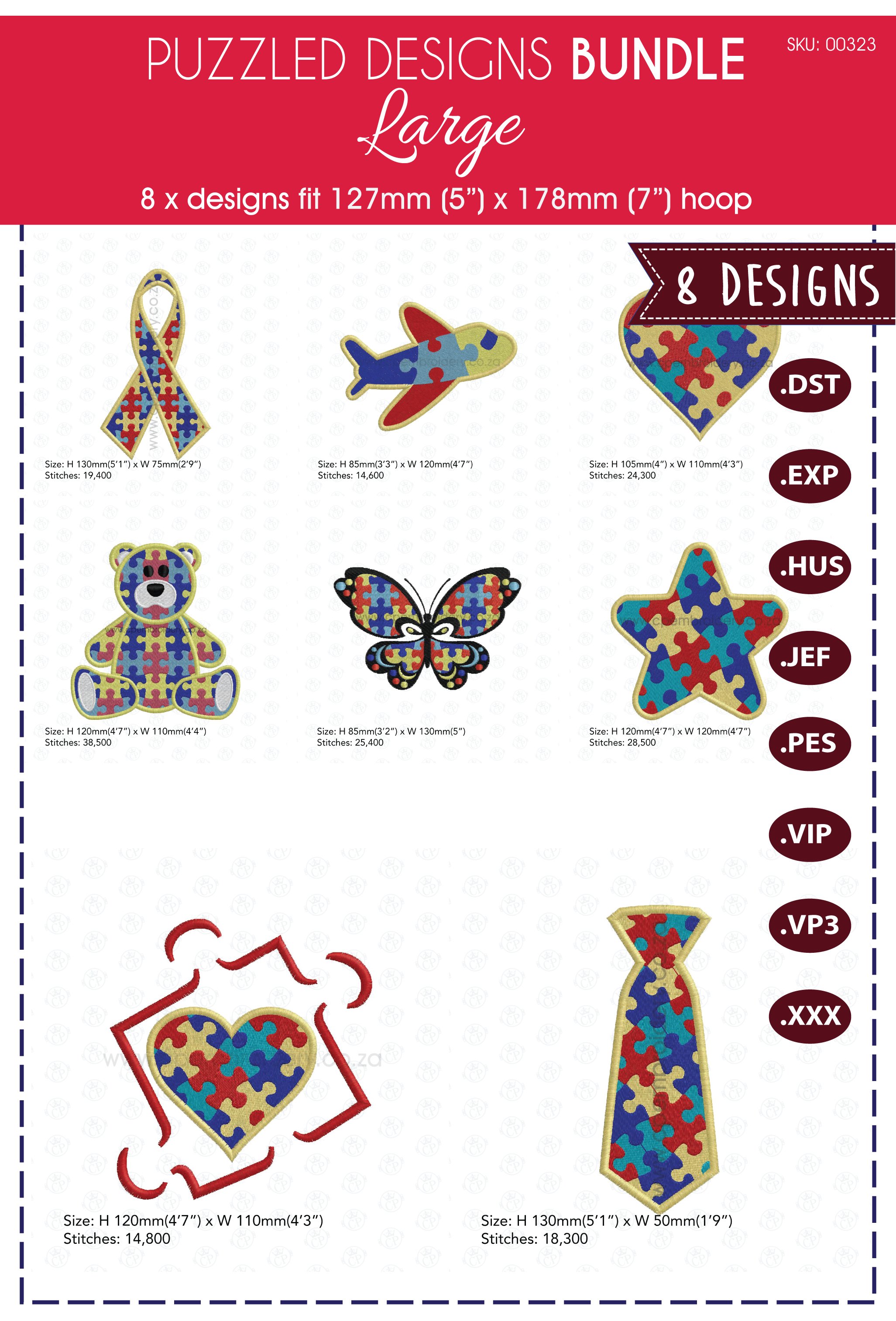 Puzzled Designs Bundle Large - 8 designs