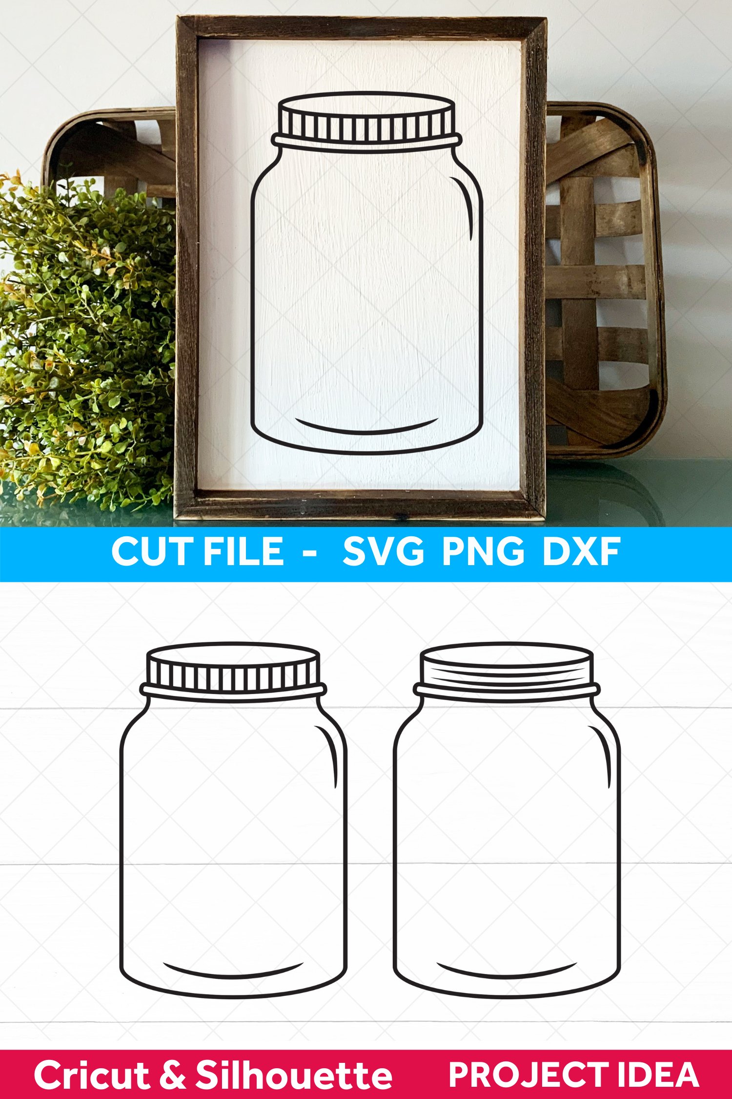Mason Jar SVG file, Mason Jar Printable