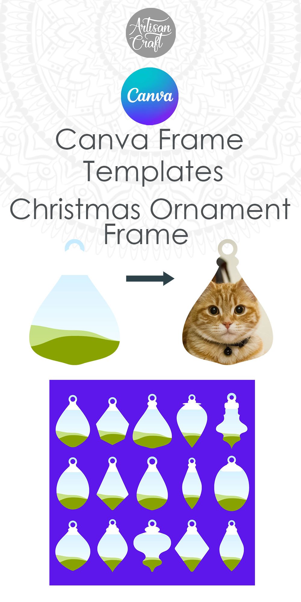 Canva Ornament Frame | Christmas ornament | Canva template