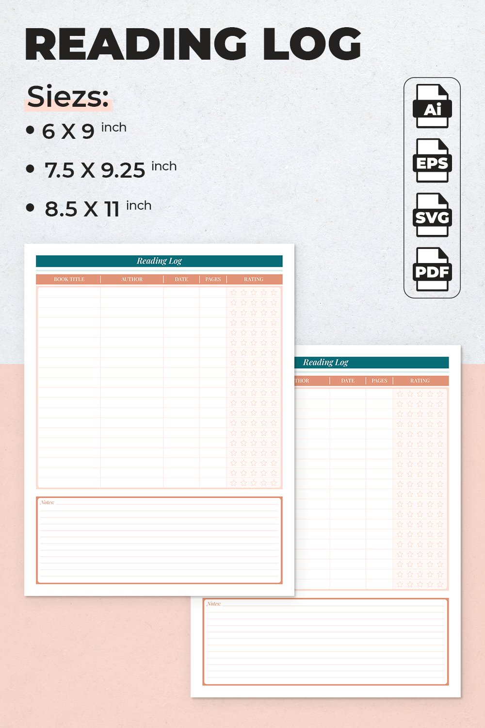 Reading Log | Planner Template (2153981)