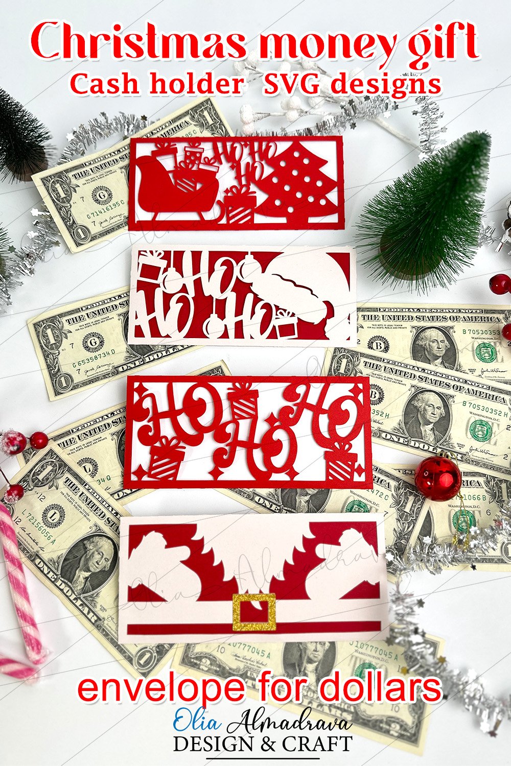 Christmas Money Holder Svg| Money Envelope Template Bundle