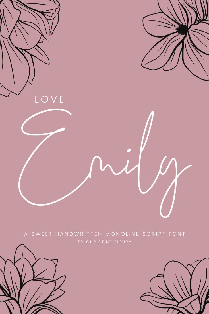 love Emily - A sweet handwritten monoline script font