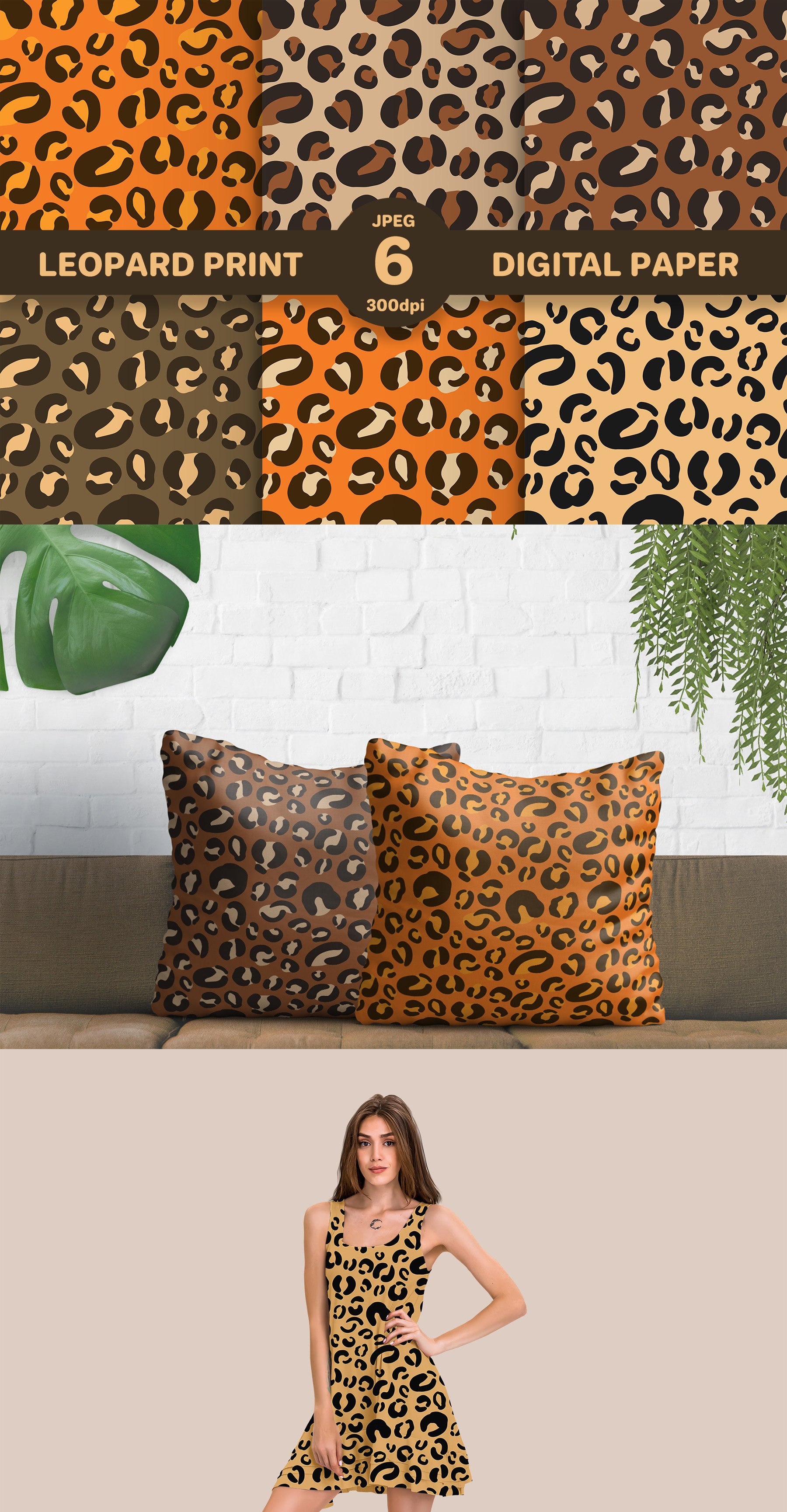 Leopard Digital Paper. Animal Print. Seamless Pattern