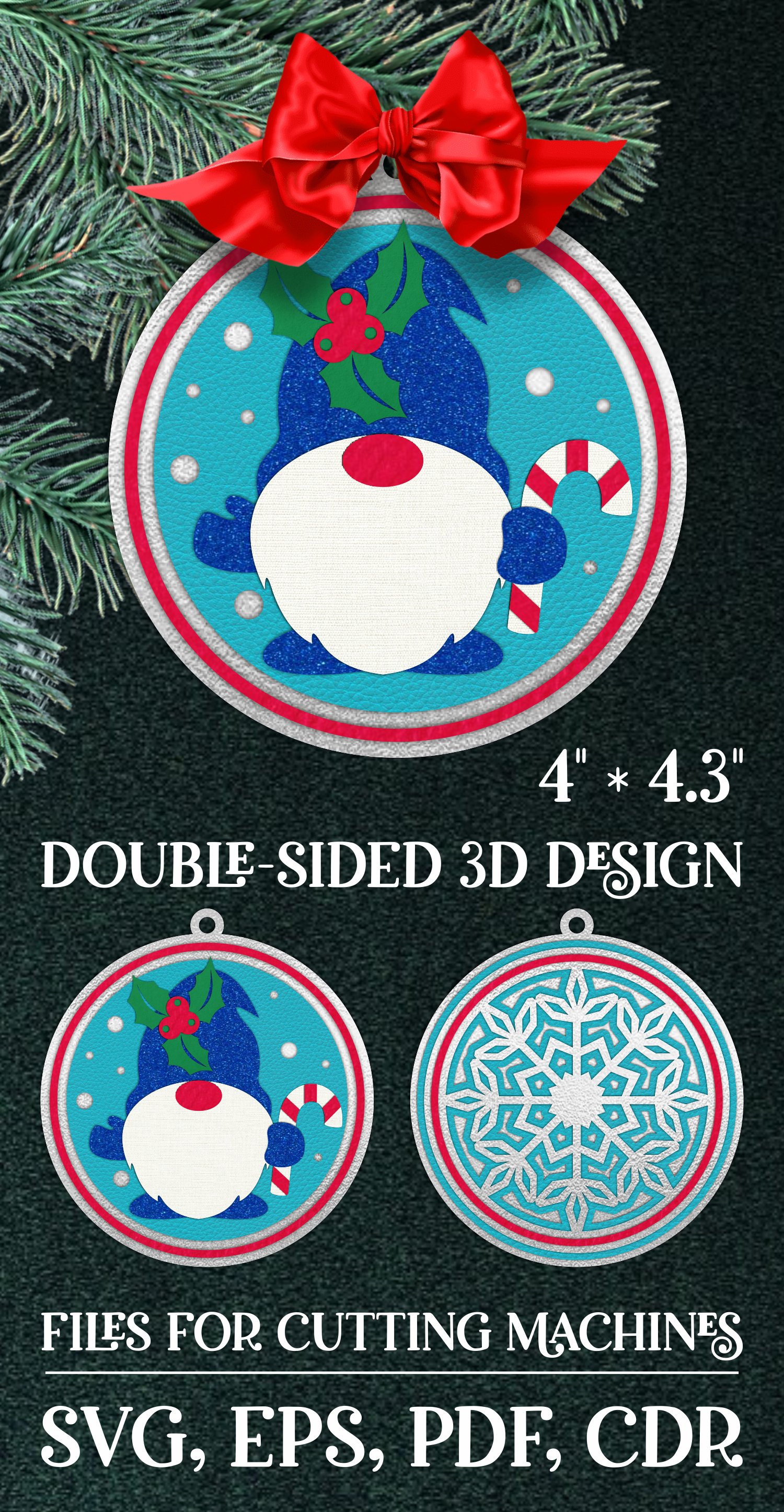 Gnome With Candy Cane | Christmas 3D Layered Ornament