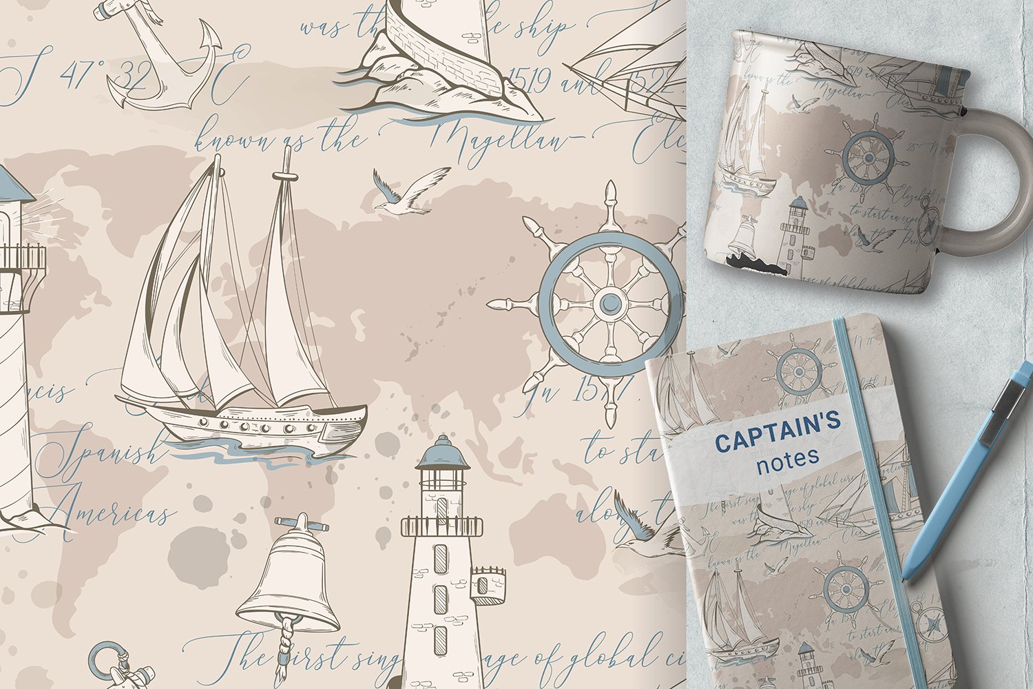 Vintage nautical pattern