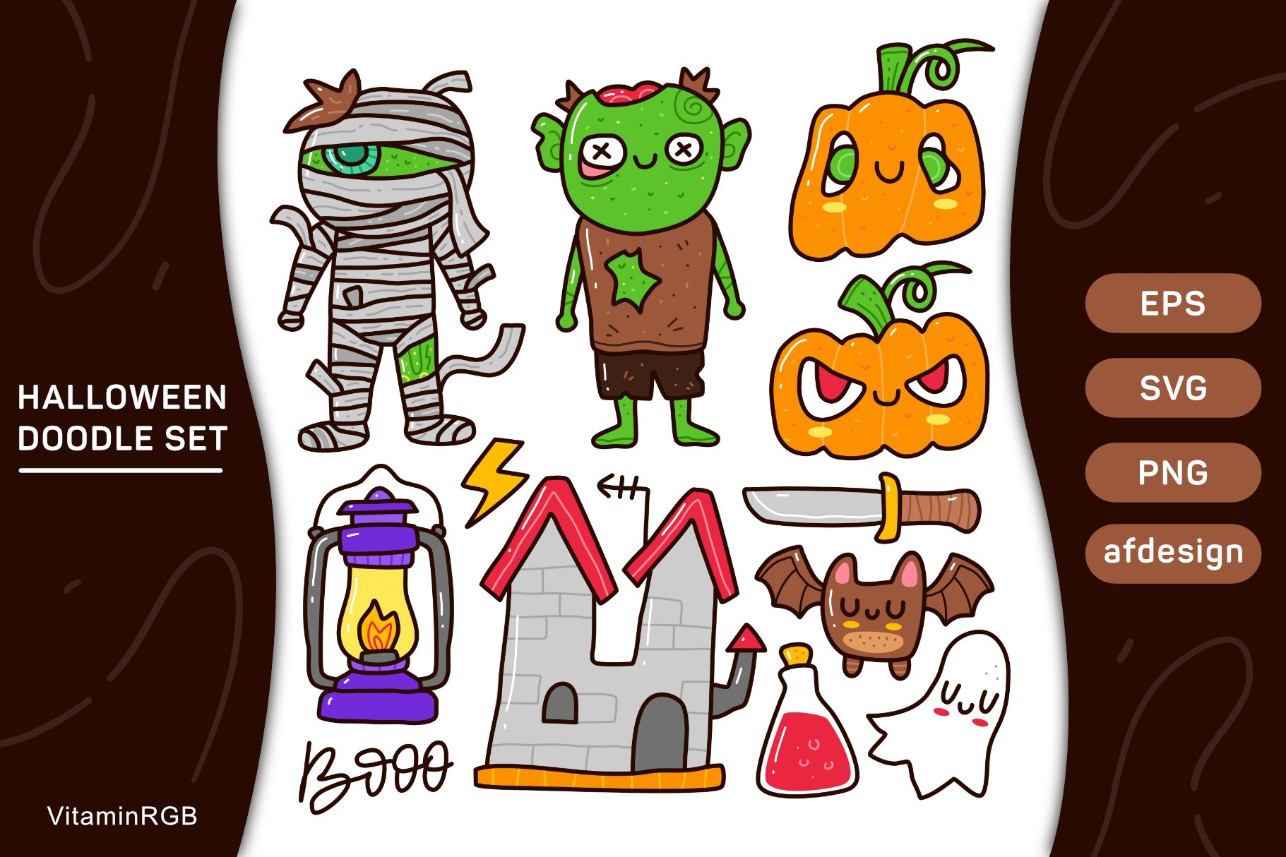 Doodle collection set of halloween (1016524)